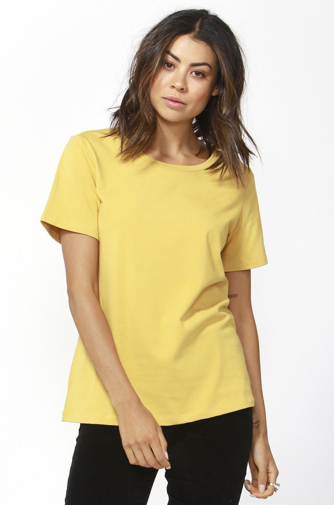 Cara Tee in Mustard | Betty Basics | Hey Sara